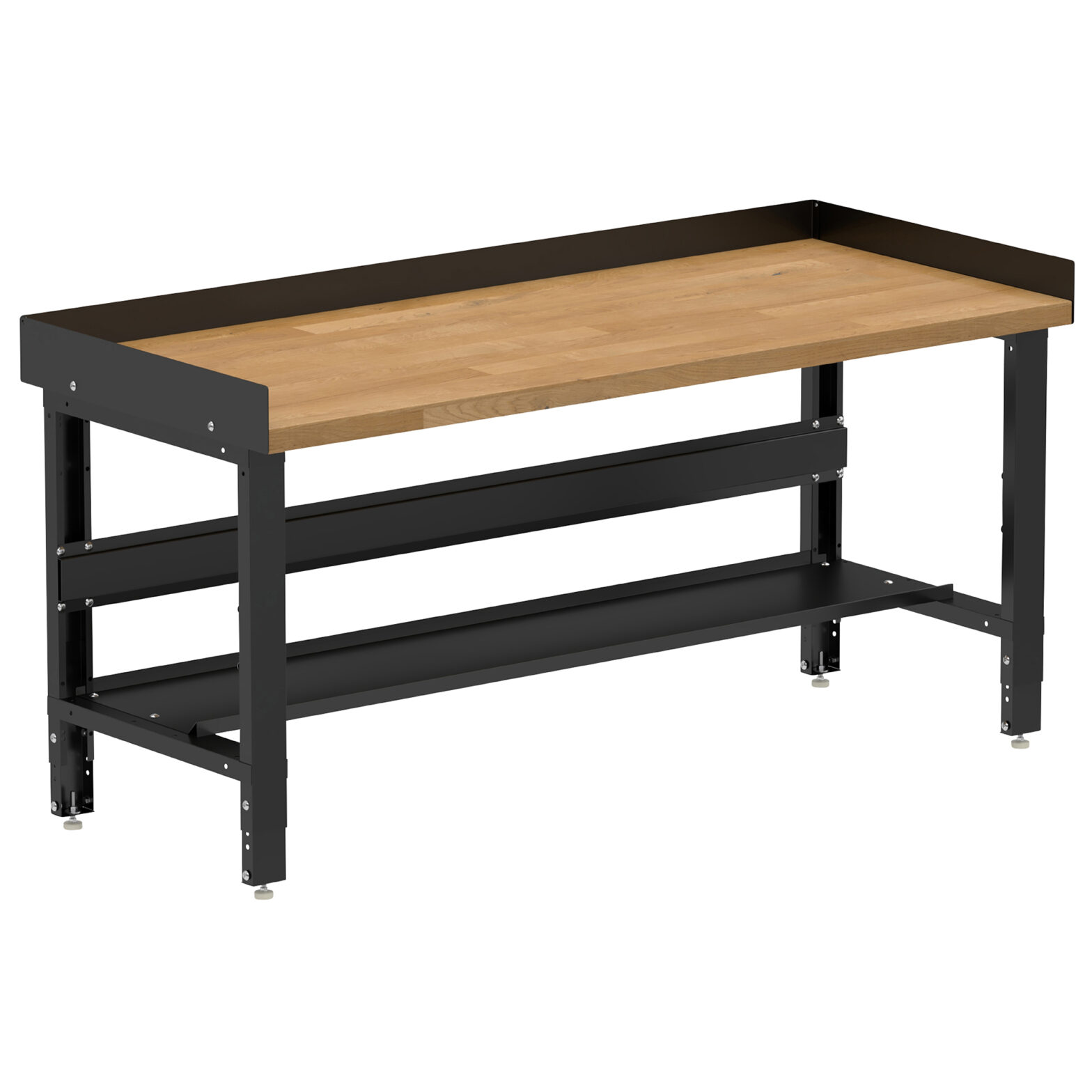 72″ W Adjustable Workbench w/ Hardwood Top & Bottom Shelf | Borroughs