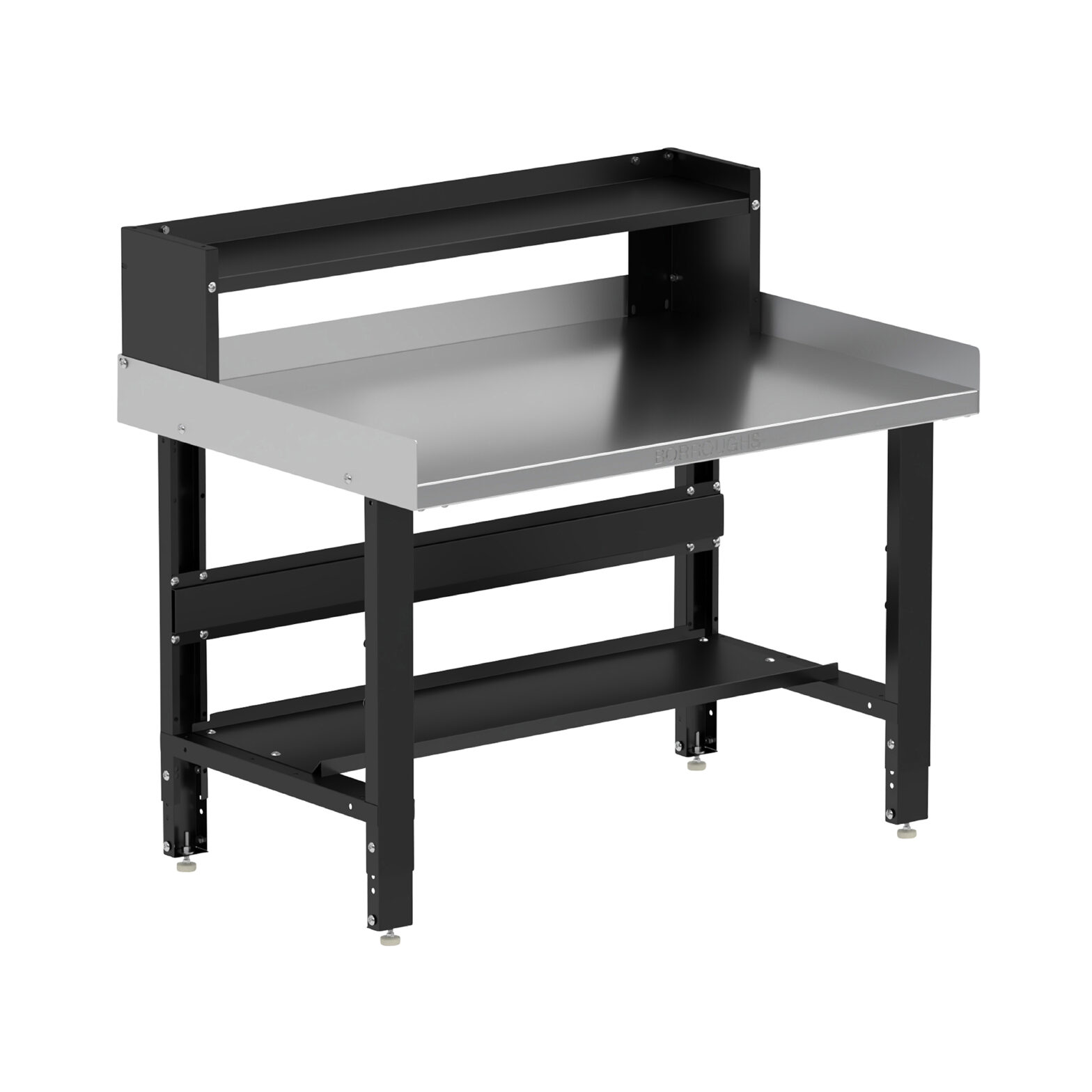 48″ W Adjustable Workbench w/ Stainless Steel Top & Bottom Shelf ...